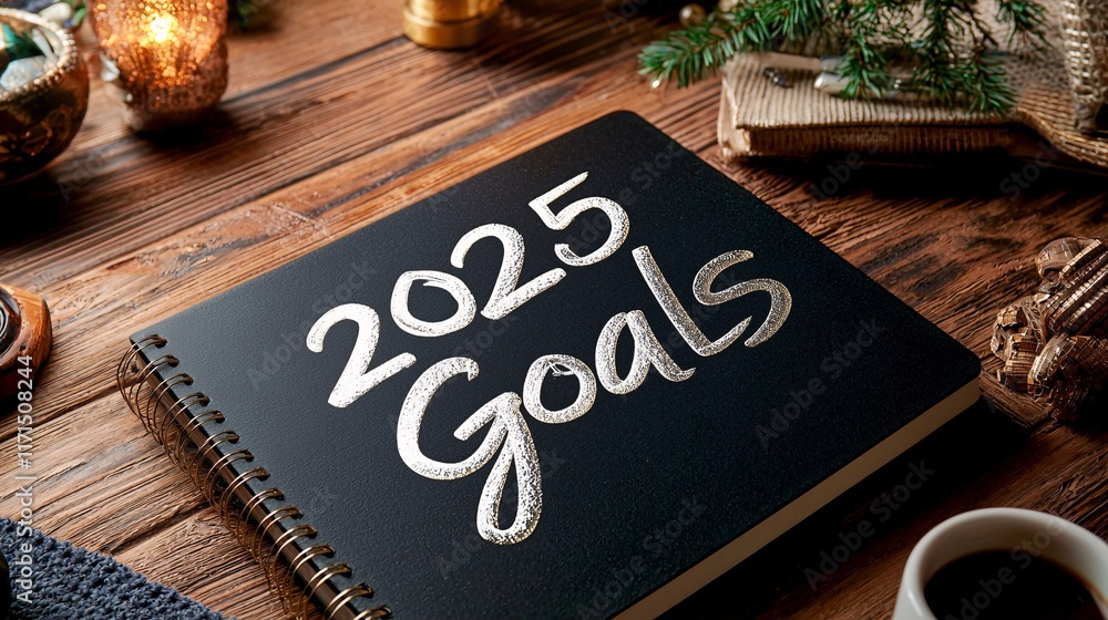 Setting 2025 goals for personal growth cozy home office journal ...