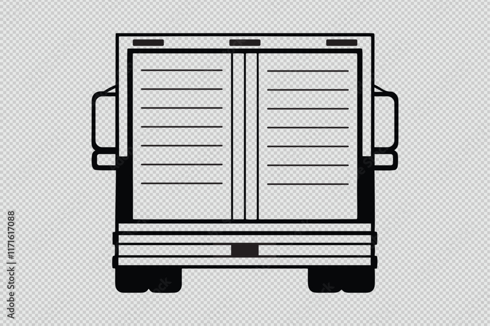 Vector de Stock Vector Illustration of a Trailer Truck Rear View in ...