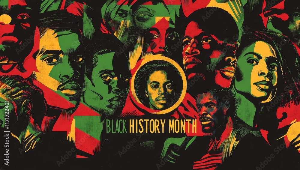 Black History Month poster with text "BLACK HISTORY MONTH" featuring ...
