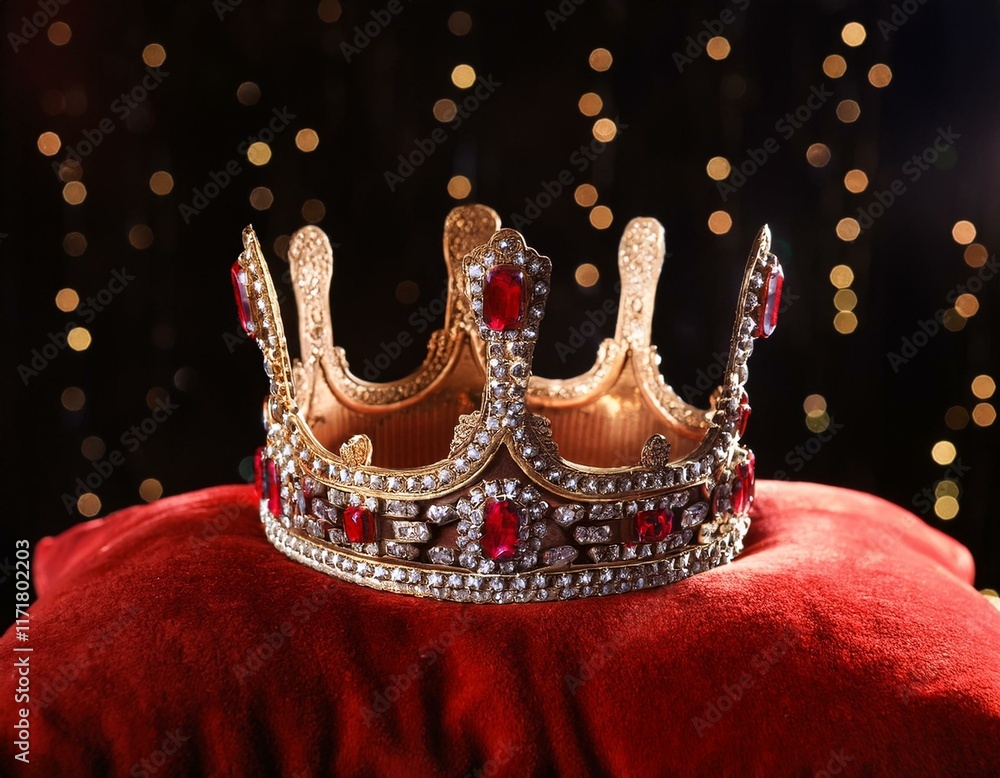 royal crown with rubies and diamonds symbol of monarchy and power on ...