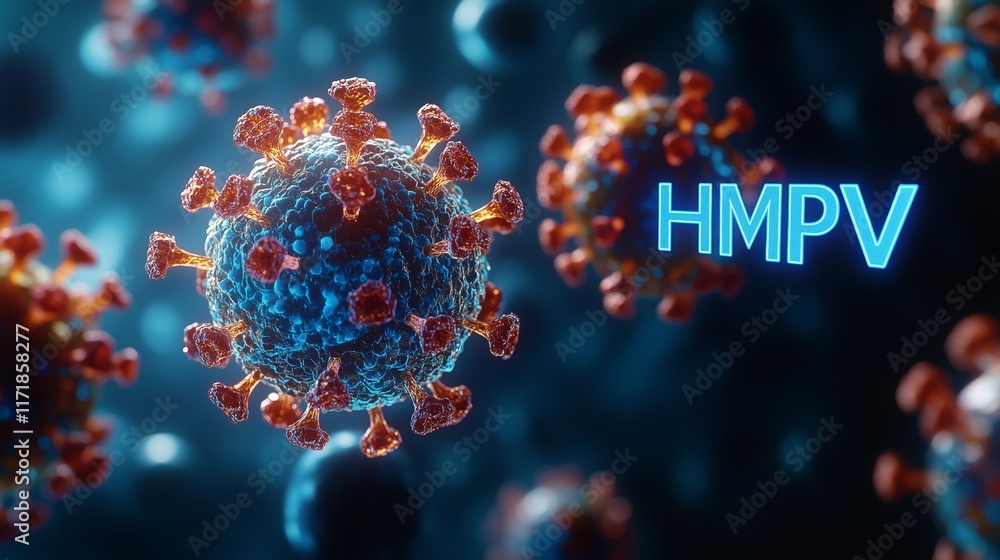 Human metapneumovirus or HMPV, virus causing upper and lower ...