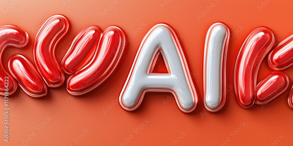 AI text banner template. Creative 3d background wallpaper for web page ...