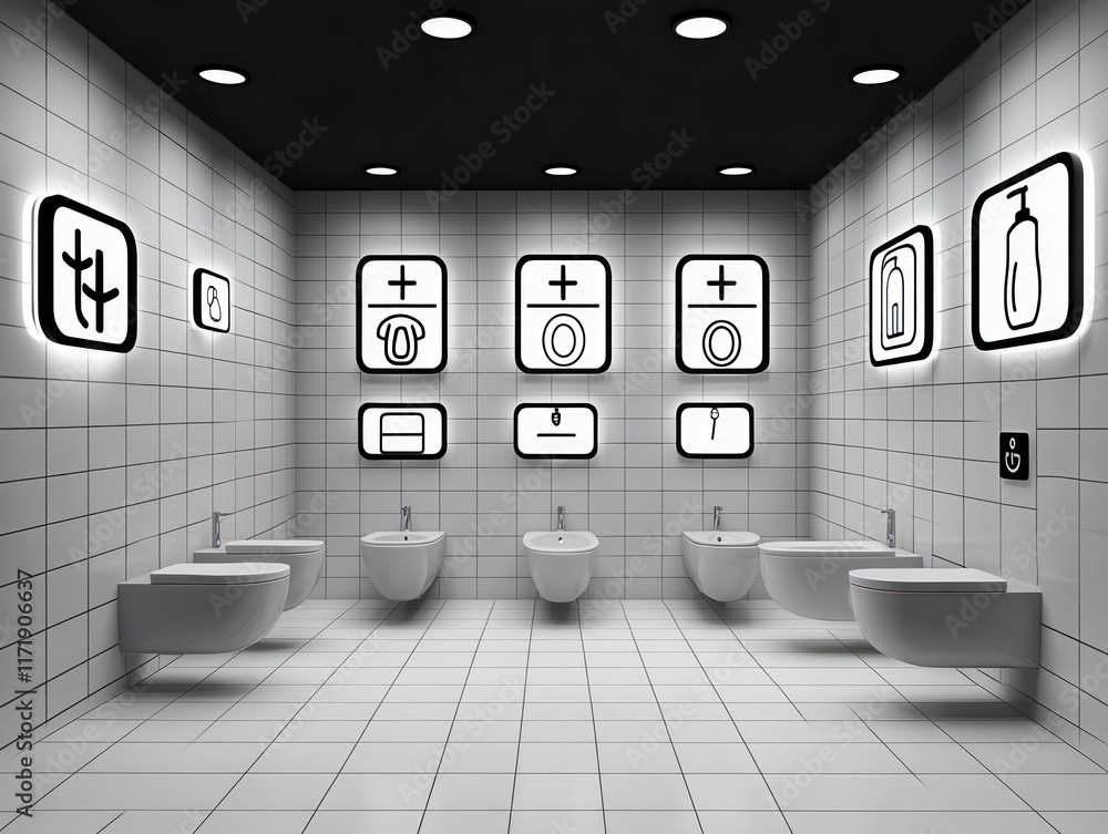 Minimalist Restroom Sign Collection Man Woman Unisex Disabled ...