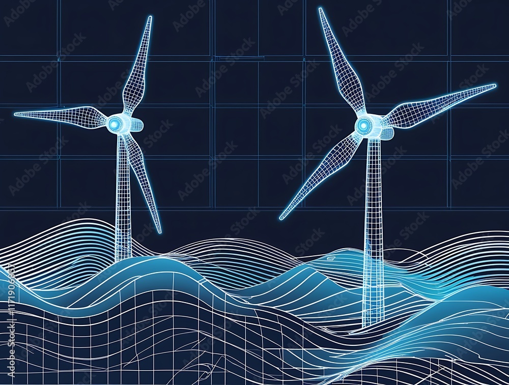 wind energy innovation through futuristic blueprint of wind turbines ...