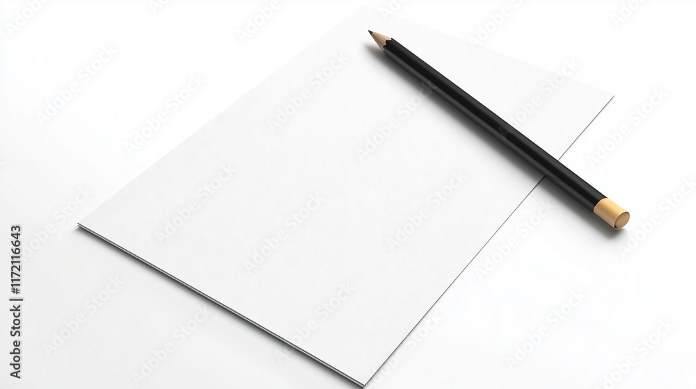 A4-sized, realistic blank paper sheet with shadow ,Full depth of field ...
