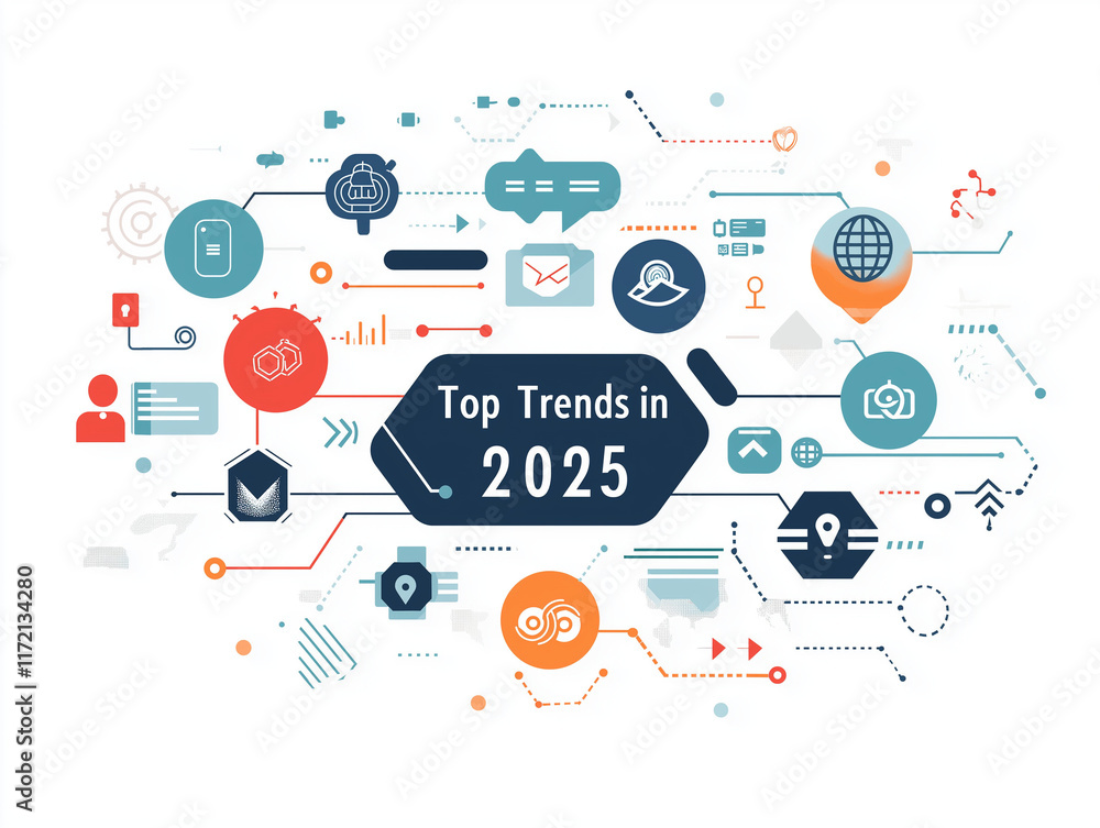 top trends in 2025 infographic for power point presentations, Stock ...