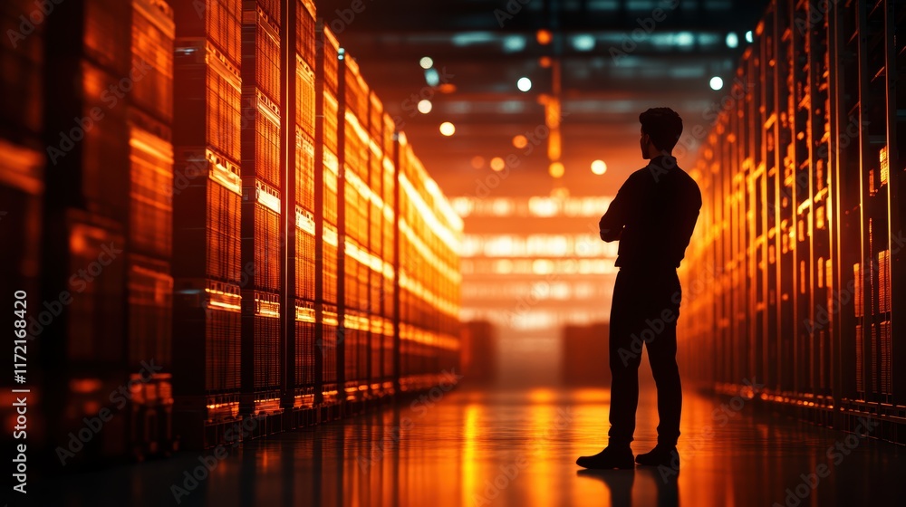 Warehouse operations overview industrial facility photography dark ...