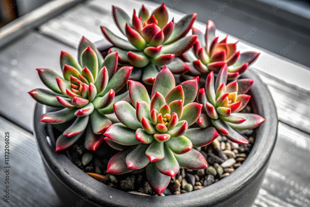 Gollum succulent's red-tipped, tubular leaves shine in outdoor plant ...