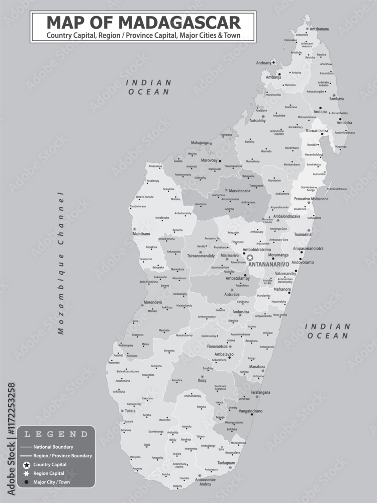 African Countries Geography Political map. Political map of country ...