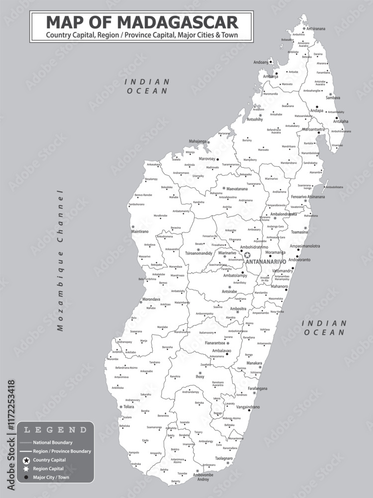 African Countries Geography Political map. Political map of country ...