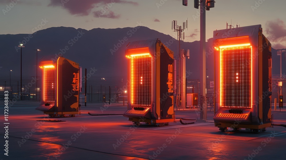 portable solar chargers for EVs at an emergency response center ...