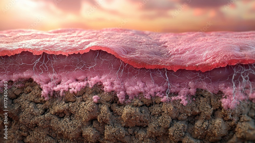 Ilustración de Stock Visual representation of skin layers affected by ...