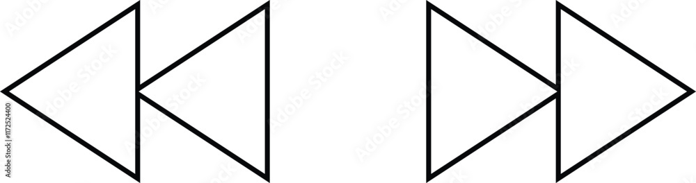 Media control icons set. Play fast next stop, forward, rewind symbols ...