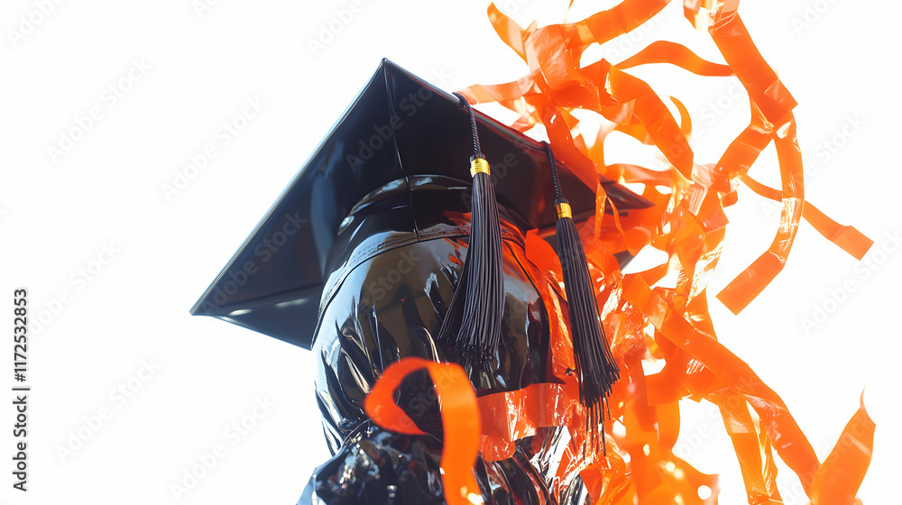 Class of 2025 photo of a black college graduation cap isolated on a ...