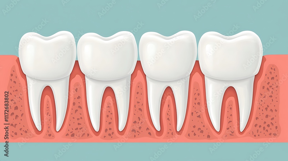Human Teeth Anatomy: A Detailed Illustration of Four Incisors and Their ...
