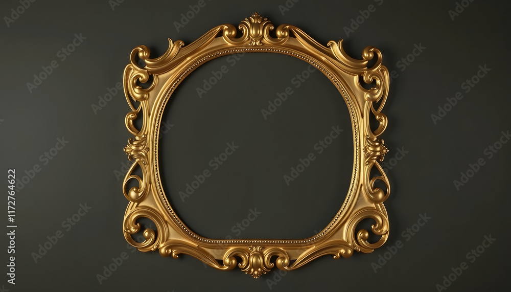 Artistic gold frame with curved shapes. A vintage treasure from the ...