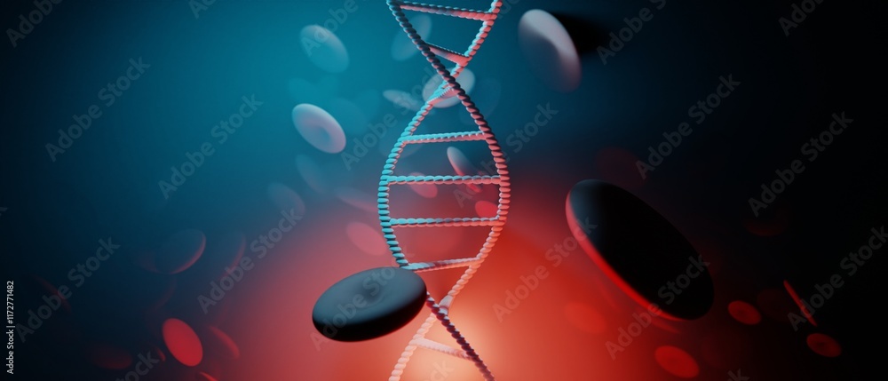 blood dna cells plasma double helix structure in body vein, healthcare ...