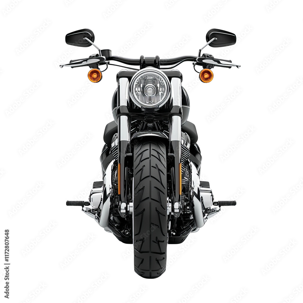 Motorcycle Front View: A modern motorcycle, photographed from the front ...