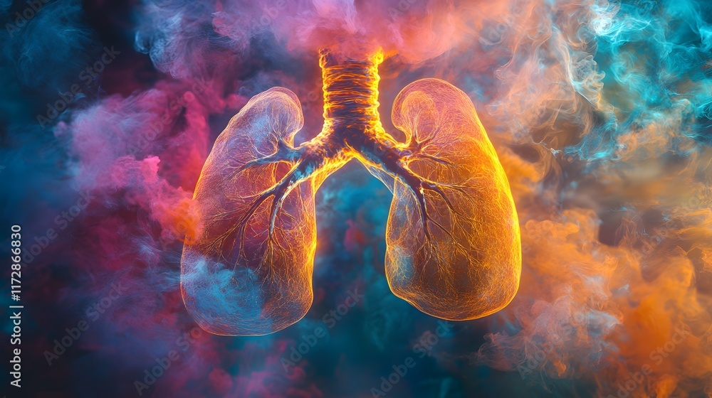 Stunning image of human lungs, showcasing the intricate details of the ...