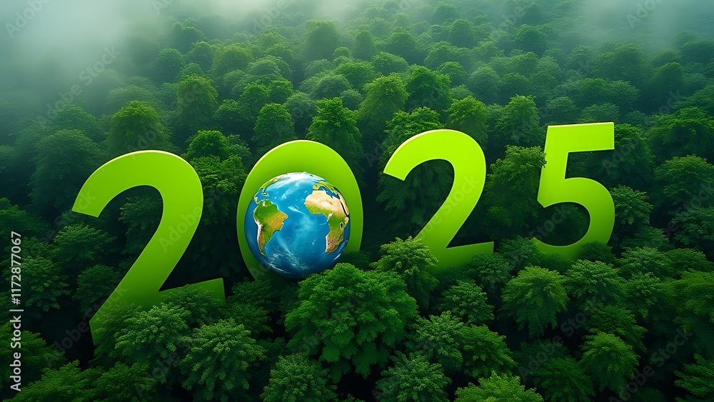 Sustainable Environment Development Goals, 2025 symbol on green grass ...