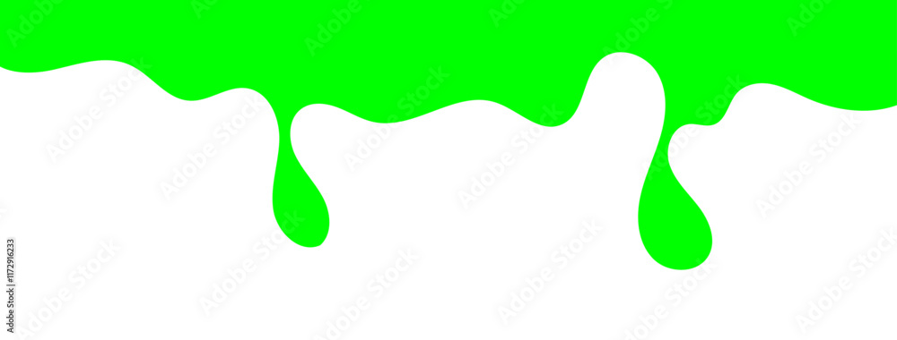 Dripping green goo with splashes and blot effects. Mucus texture blobs ...