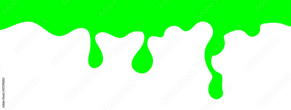 Dripping green goo with splashes and blot effects. Mucus texture blobs ...
