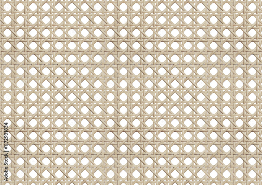 Material rattan woven lattice panels seamless pattern, background and ...