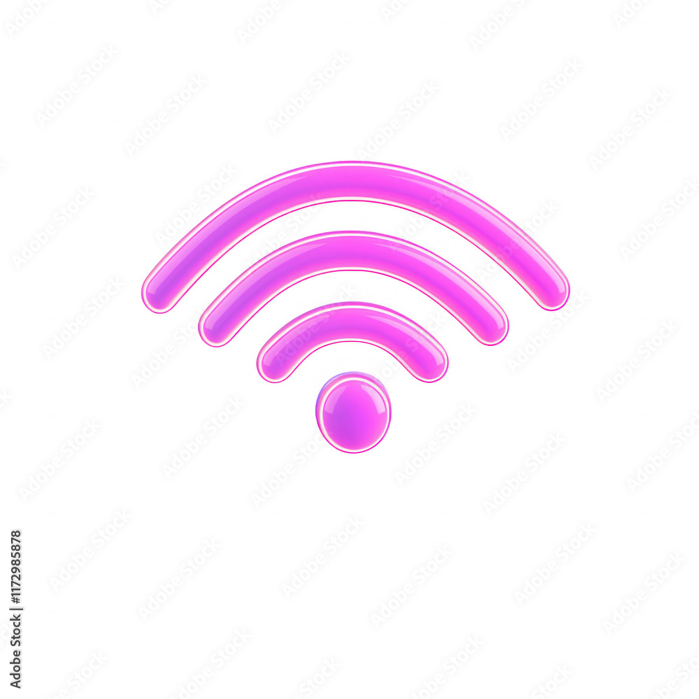 Stylized pink WiFi symbol representing digital connectivity and ...