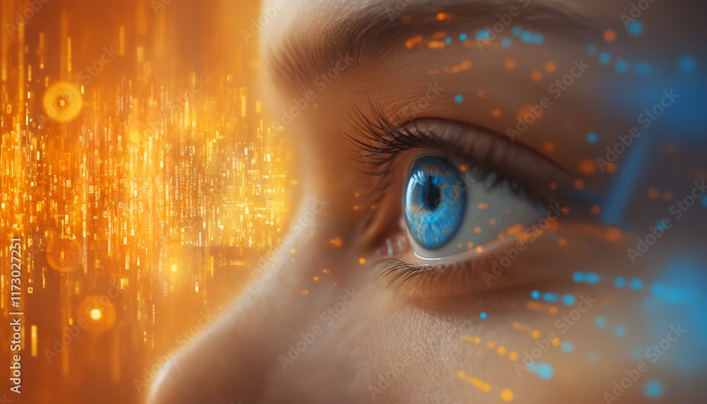 eye futuristic of the person - innovative imagery ai and automation use ...