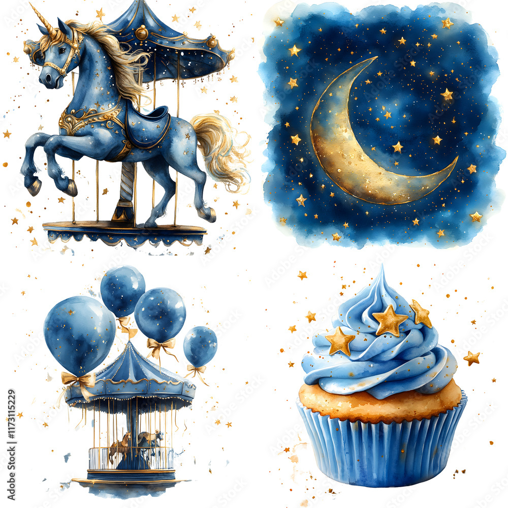 Generative ai.A delightful collection of carnival themed visual art ...