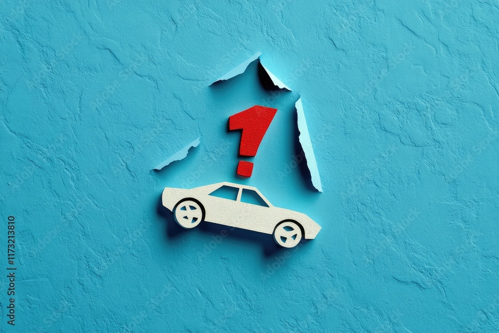 Logo of an oversteering car on its side with an exclamation mark above ...
