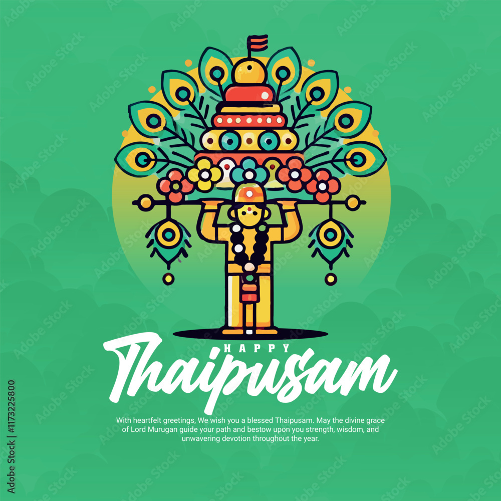 Happy Thaipusam dedicated to Lord Murugan social media post banner ...