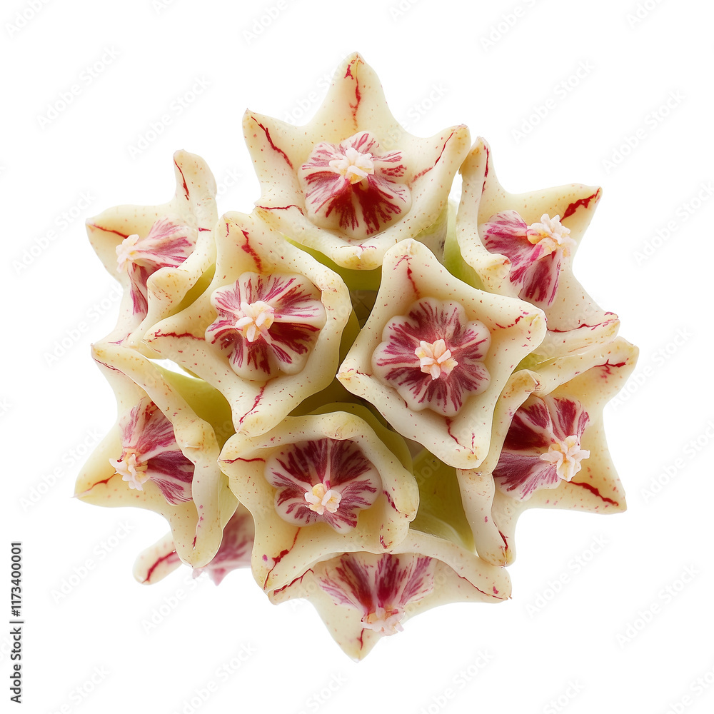 Beautiful houseplant flowering Hoya plant vine isolated on white ...