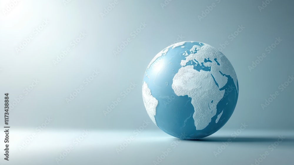 Blue earth with white continents, a stunning visualization of our ...