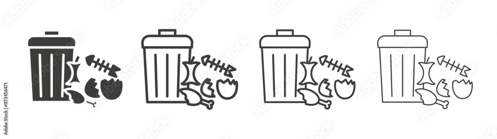 Food waste icon collection for website design, app, UI design. Stock ...