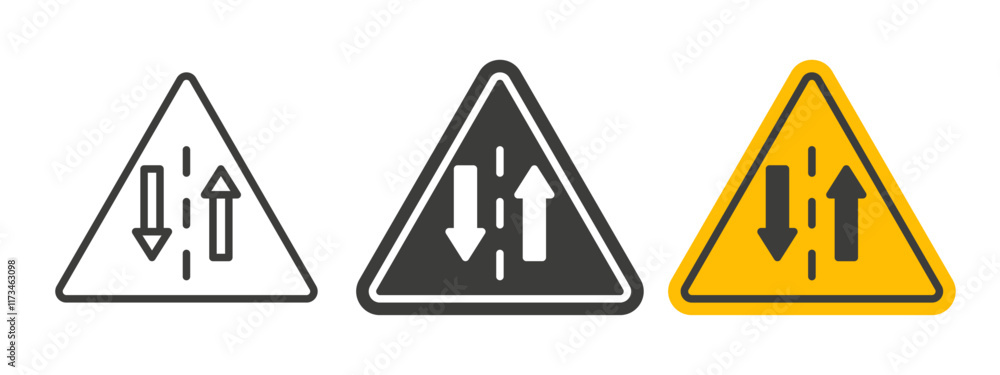 Two way traffic signs collection for website design, app, UI design ...