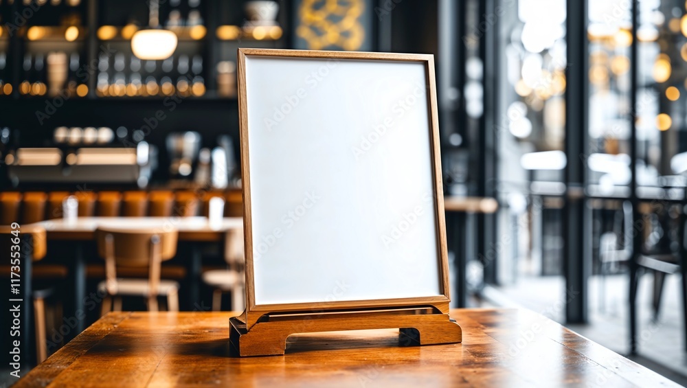 stand Mock up Menu frame tent card blurred background design key visual ...
