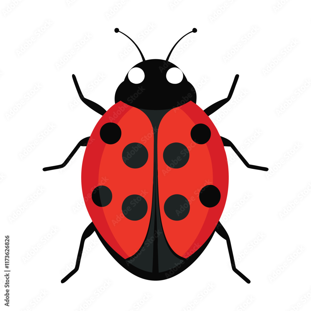 Ladybug Vector Illustration - Cartoon Clipart & Line Art Design for ...