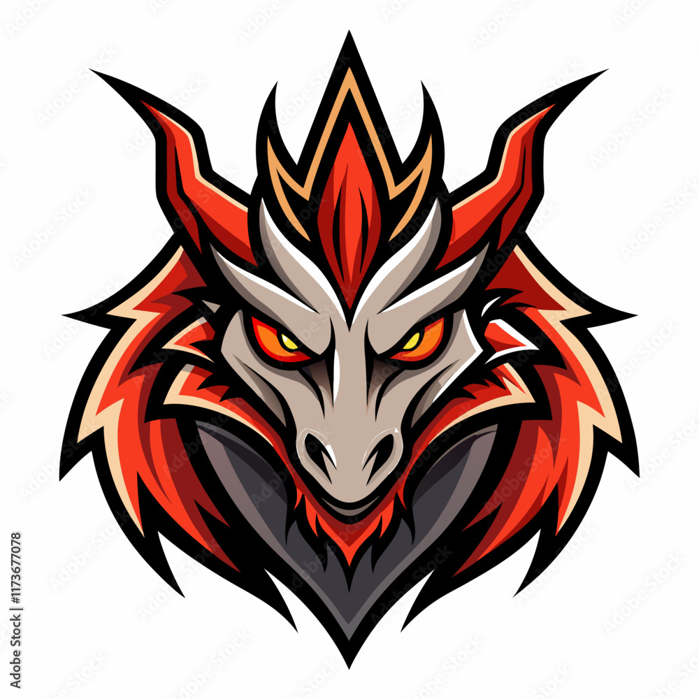 dragon, logo, vector, beast, fire, mythical, fantasy, creature, winged ...