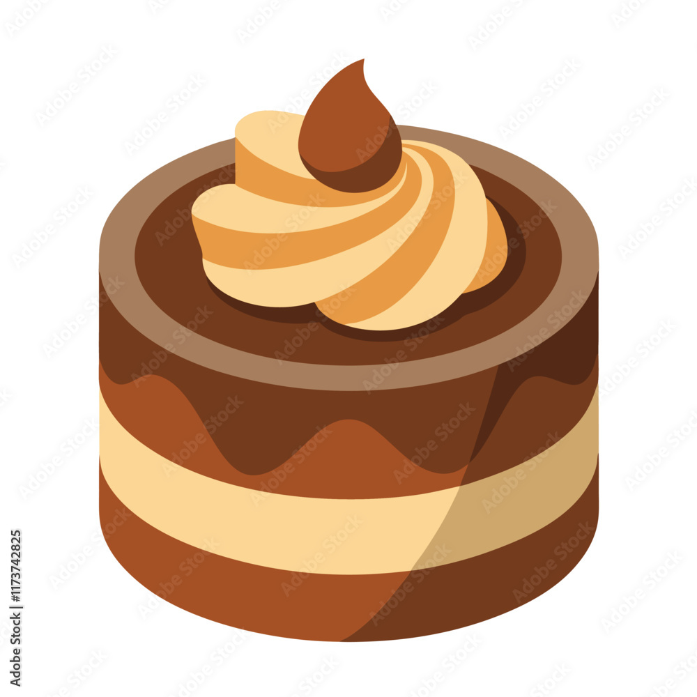 Mini Chocolate Mousse Cake Vector Illustration ? Clipart, Cartoon ...