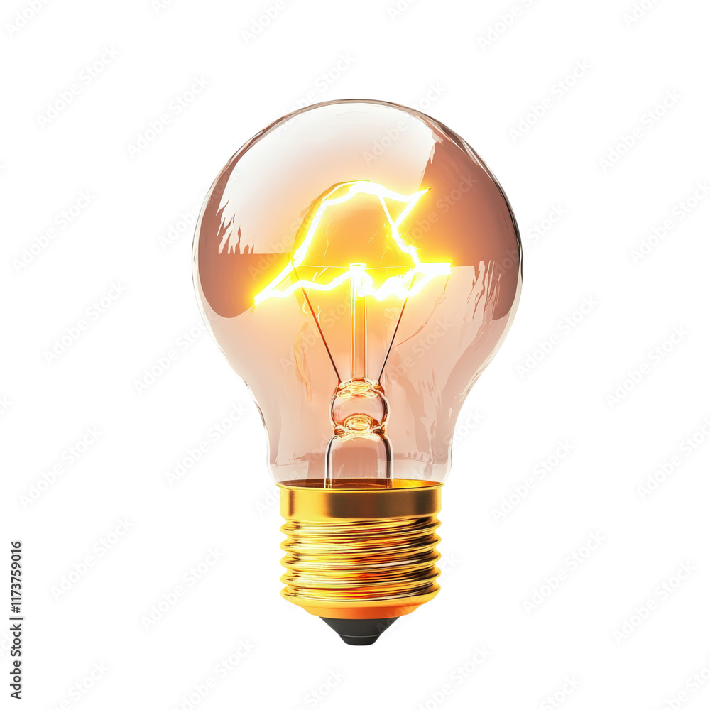 Ilustración de Stock glowing light bulb with lightning bolt inside ...