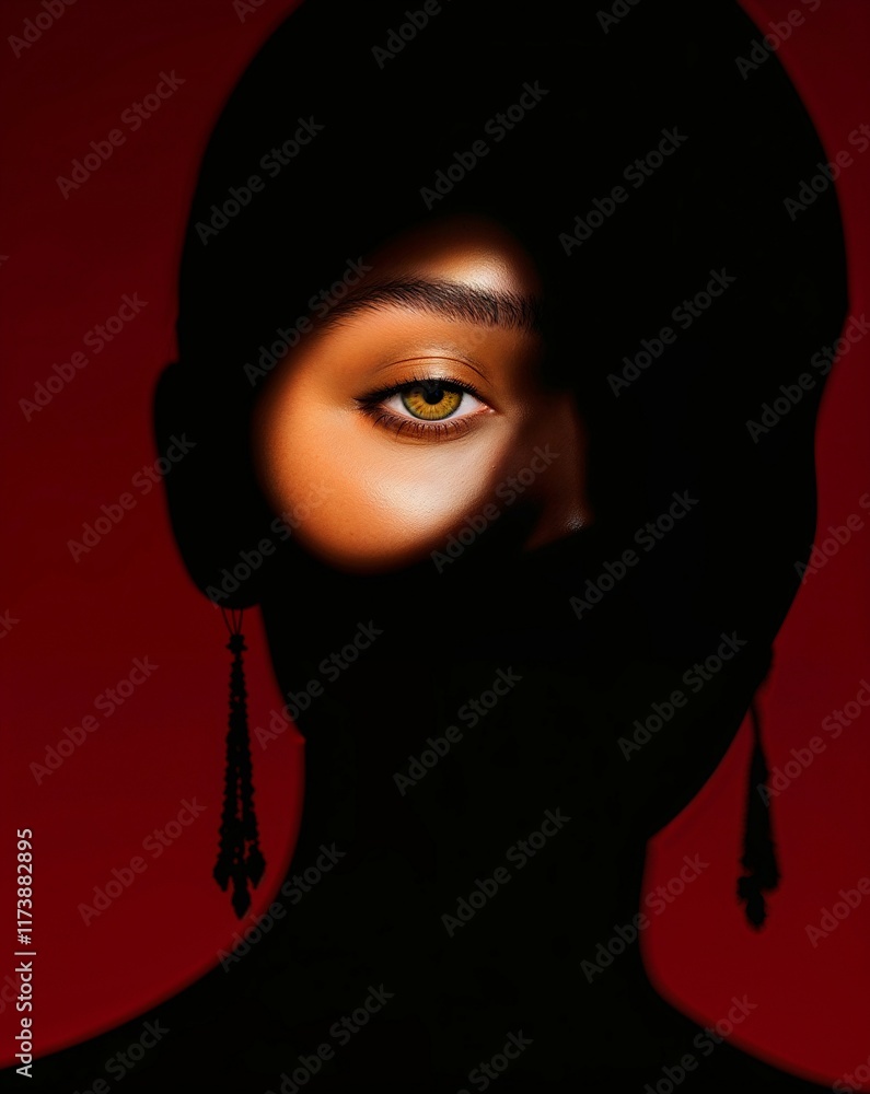 A Single Eye in the Dark: A mysterious and alluring portrait of a woman ...