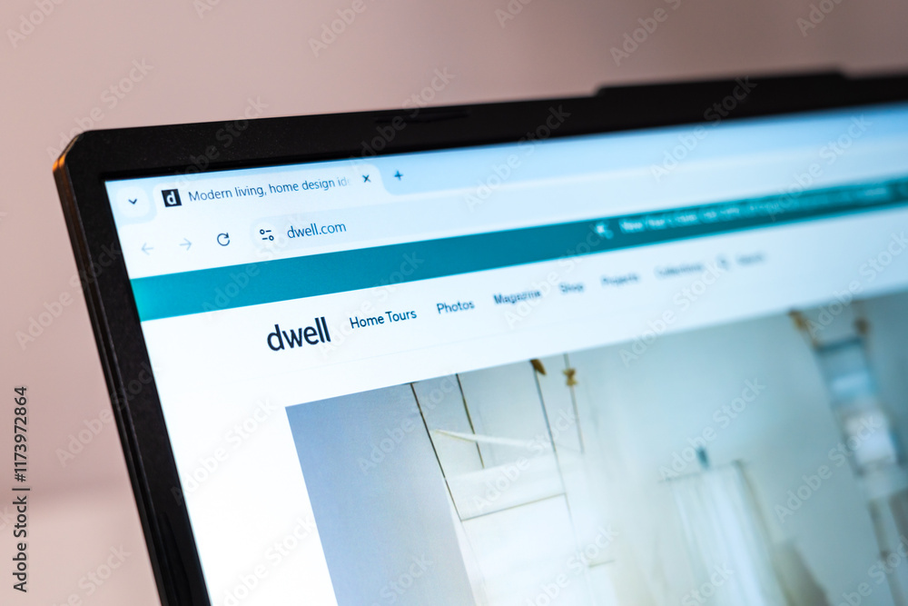 New York, USA - January 01, 2025: Website of Dwell Magazine displayed ...