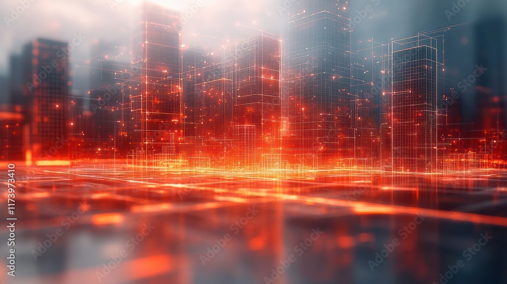 Stock-Illustration „Detailed Urban Planning Blueprint with Modern City ...