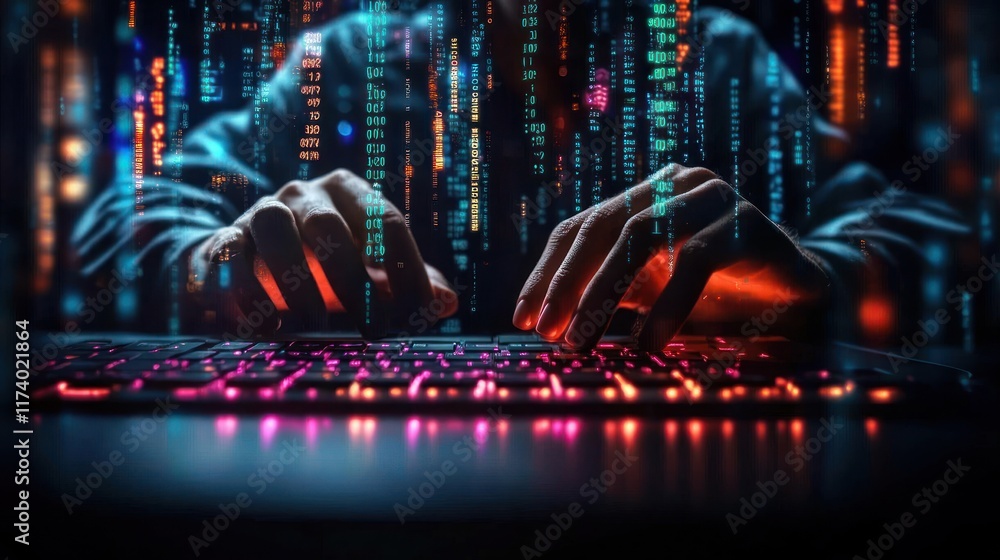 Hacker Manipulating Financial Market Data Symbolizing Trading Fraud and ...