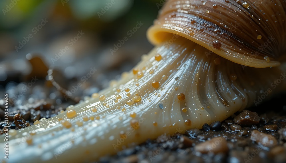 Foto de Stock Macro Photography of Snail Crawling on Wet Ground - 4K ...