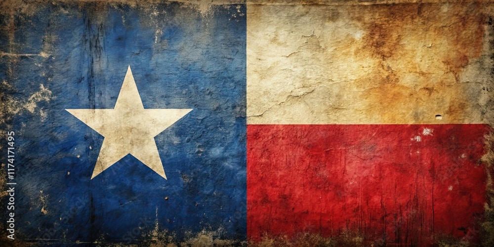 Grungy yet detailed, this vintage Texas flag image offers a high depth ...