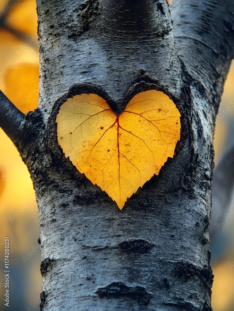 Heart Shaped Autumn Leaf Highlighting the Beauty of Nature s Romantic ...