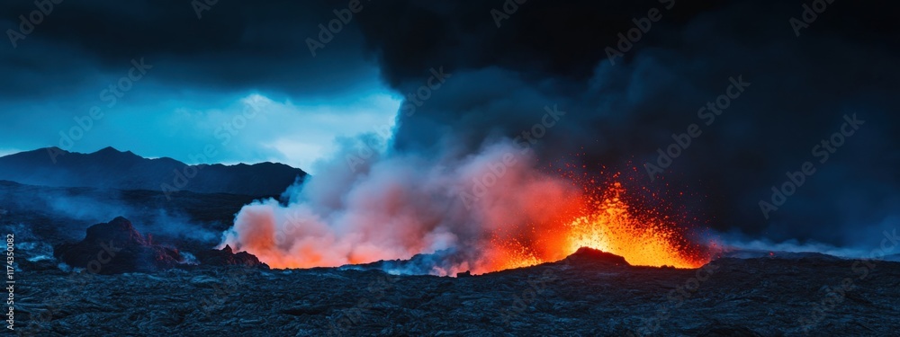 The dramatic eruption of Mount Yasur volcano on Tanna Island, Vanuatu ...