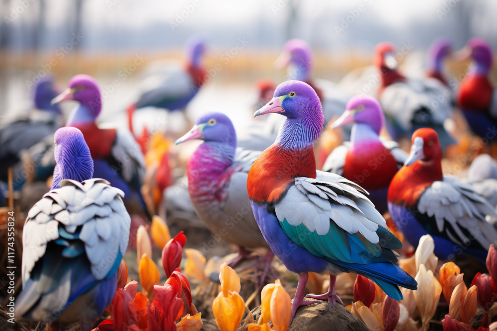 Foto de Stock ethereal symphony of avian creatures gracefully ...
